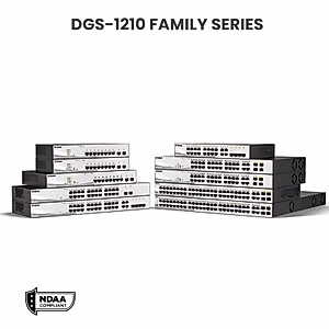 D-Link 28-Port Gigabit Smart Managed Switch | 24 GbE + 4 SFP Combo Ports | L2+ | VLANs | Cable Diagnostics | Web UI | Rackmount | Fanless | NDAA Compliant | Lifetime Warranty (DGS-1210-28)