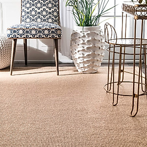 nuLOOM Machine Woven Laurel Jute Area Rug, 5' x 8', Beige