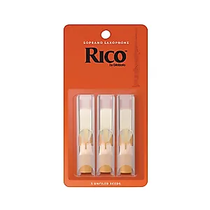 D’Addario Woodwinds - Rico Soprano Sax Reeds - Soprano Saxophone Reeds - Soprano Reeds Crafted for Beginners, Students, Educators - Strength 1.5, 3-Pack