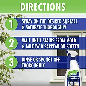30 SECONDS Mold & Mildew Stain Remover Spray- Indoor & Outdoor Use