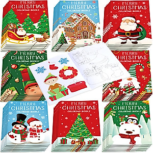 Faccito 24 Pcs Christmas Coloring Books Mini Coloring Books for Party Favors Bulk Xmas DIY Art Drawing Book Set for Stocking Goodie Bags Stuffer Christmas Party Supplies Gifts Activities Filler