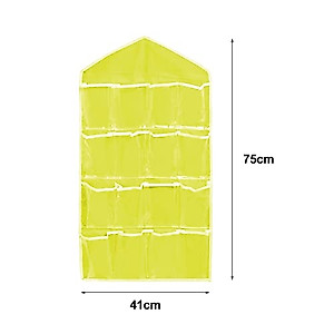 Hanging Closet Organizer and Storage Shelves, 16 Pockets Large Wardrobe Clothes Organizer for Closet, Storage Organizer, Hanging Storage Bag for Bra Socks Underwear Underpants Leggings Tights Beige