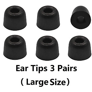 JNSA Replacement for Sony WF-1000XM4 1000XM5 C700n Linkbuds S Memory Foam Ear Tips Noise Canceling Foam Eartips Ear Plug Ear Tip L Size 3 Pairs, [Fit in Case], Black,Large Size (Foam4XM4B3PL)