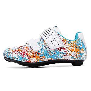 Ksloutdoor Peloton Unisex Cycling Shoes Women Bike Outdoor Sports Shoes Road Bike Cycling Shoes for Men SPD Indoor Peloton Bike Shoes Compatible SPD Cleats Riding Shoe Blue Size 7.5/9.5