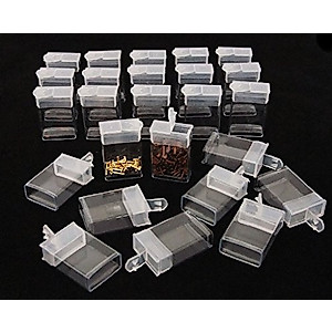 Rectangle Clear Plastic Storage Tubes with Flip Tops 1.5" Pack of 100