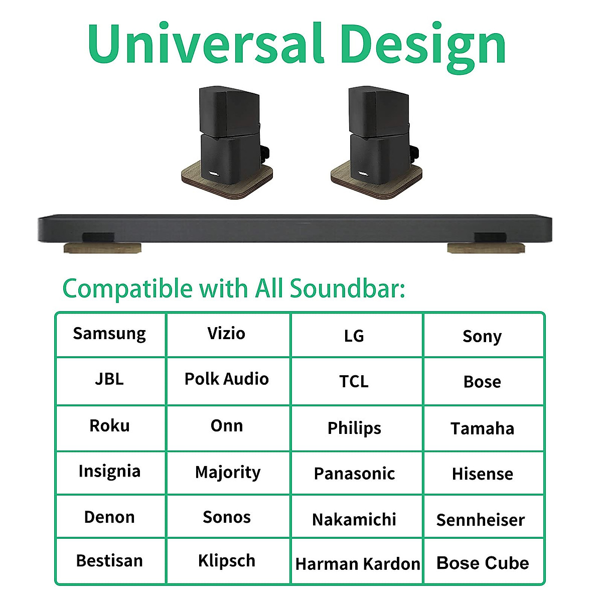 Maozhren Universal Soundbar Wall Mount Floating Shelves for Samsung, Polk Audio, Sonos Arc, JBL, Bose, Sony, Vizio, LG, TCL, Roku, Onn, Philips, Yamaha Soundbar Wall Mount Bracket, with Hardware Kit