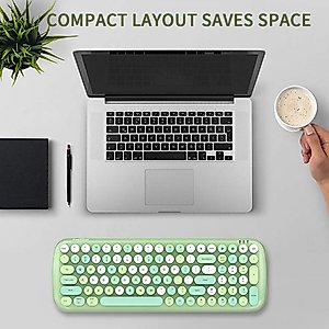 Wireless Bluetooth Keyboard, Universal Portable Multi?Device Keyboard for Bluetooth 5.1 Wireless Keyboard for Laptop Mobile Phone Tablet(Green)
