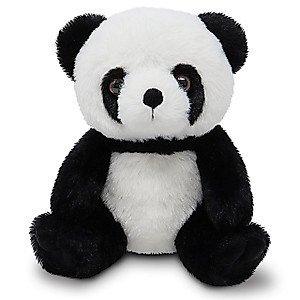 Fluffuns Panda Stuffed Animal - 9" - Stuffed Panda Bear Plush Toys (Black or Blue) - Great Gift, Adorable Friend for Baby Girl, Boy, Kid