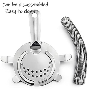 WUWEOT 9 Pack Cocktail Strainer, 4-Prong Stainless Steel Bar Strainer, 6 Inches Silver Bar Tool Drink Strainer with 100 Wire Spring for Bartenders and Mixologists