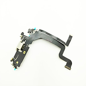Charging Port Board Dock Connector Flex Cable Replacement Compatible with iPhone 14 Pro Max 6.7inch (White)