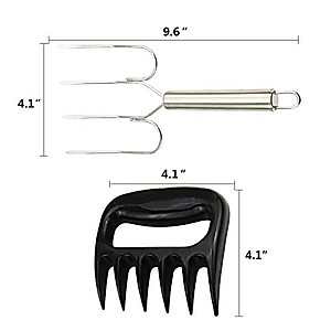 Nihao Turkey Lifters Forks Meat Claws Set of 4 Stainless Steel Poultry Chicken Fork Roast Ham Fork for BBQ & Thanksgiving Pros