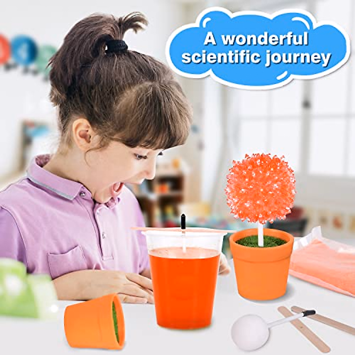 Crystal Flower Growing Science Kit,Easter Gifts for Kids Ages 6-12, STEM Projects Experiments Toys & Crafts Gifts for Girls Boys 7 8 9 10 11 Years Old