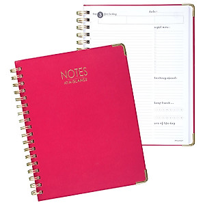 AT-A-GLANCE Notebook, 6-1/2" x 9-1/2", Ruled, 80 Sheets, Harmony Collection, Track Goals and Wins, Pink (6099-406-27)