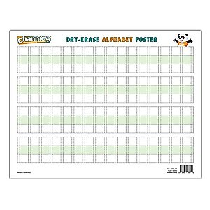 Channie’s Visual Two Sided Large Dry Erase Alphabet & Numbers Poster Board, Use in Classroom and Homeschool; Size 22” x 17”, Ages 3 and Up, PreK – 2nd