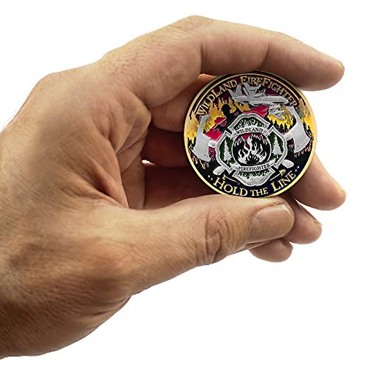 Armor Coin Wildland Firefighter Challenge Coins with Deluxe Display Tin Box Plus Bonus polishing Cloth - 2 Medallion Set