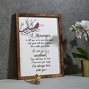 WOODEXPE Sympathy Gift Wood Memorial Plaque Memorial Gift for Loss of Loved One - A Messenger 14 X 11 Inches
