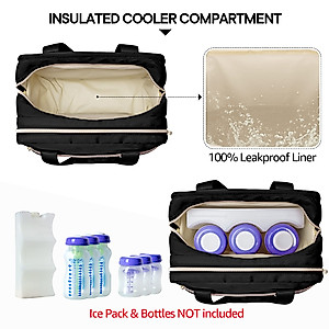 Fasrom Wearable Breast Pump Bag with Cooler Bundle with Baby Bottle Cooler Bag with Ice Pack Fits 4 Baby Bottles up to 5 Ounce