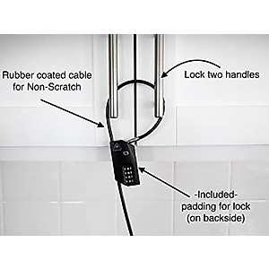 Fridge Lock, Appliance Lock, Refrigerator Lock, French Door Lock, Adjustable Cable Combination Lock, Child Safety Cabinet Lock, Lock for Cabinet, Appliance Lock, Multi-Functional Combination Lock