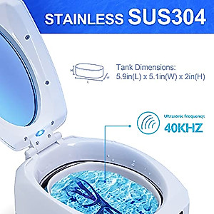 Jewelry Cleaner, Professional Ultrasonic Cleaner with Timer, Portable Household Jewelry Cleaning Machine for Eyeglasses, Rings, Razors, Coin, Earrings, Necklaces, Watches, Combs, Denture 750 mL