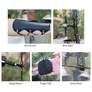 D&Q 58'' Recurve Archery Bow and Arrow Set for Adults Beginners, Black Hunter Aluminum Alloy Takedown Bow for Right Hand.(Black, 70lb)