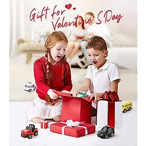 Geyiie Toys Pull Back Vehicles, Car Toy Play Set, Friction Powered Die-cast Small Cars Trucks for Boys Toy Girls Toddler Kids Party Favor Stuffers Fillers Age 3-8