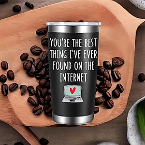 GSPY Wine Tumbler, Husband Gifts, Boyfriend Gifts - Mothers Day Gifts for Girlfriend, Wife - Funny Anniversary, Fathers Day, Birthday Gifts for Her, Him - Best Thing I Found on the Internet