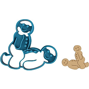 Naughty Button Cartoon Cowgirl Sex Position Cookie Cutter - Funny Adult Innapropriate Kama Sutra Sex Position (0043) (3 Inch)