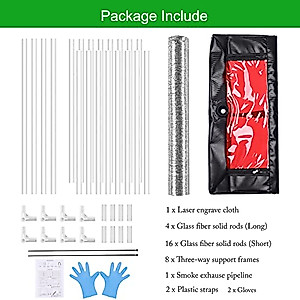 Esoilga Laser Engrave Enclosure with Vent, Fireproof Laser Engraving Machine Protective Cover with Exhaust Pipe and Exhaust Fan Compatible with xTool D1 Atomstack A5 ORTUR Aufero, Eye Protection