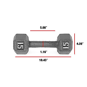 CAP Barbell Solid Hex Dumbbell, Single (15-Pound)