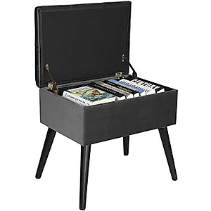 YHBM Storage Bench Chest Padded Footstool Linen Pouffe Chair Light Bed End Shoe Children Toy Box Stool Milking Stool Grey (Color : Dark Grey)