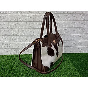 Cowhide Tote Bag | Cowhide Leather Tote Women Hair On Shoulder Bag Satchel Strap Handle Bag