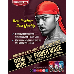 KISS RED Bow Wow Power Wave Velvet Luxe Durag (Burgundy)