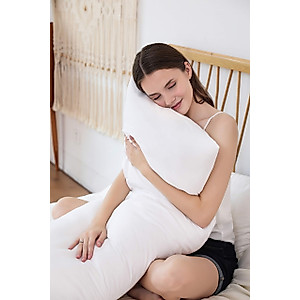 EVOLIVE Ultra Soft Microfiber 21"x54" Long Body Pillow, Full Body Pillow Insert Pregnancy Pillow (21"x54" Body Pillow)