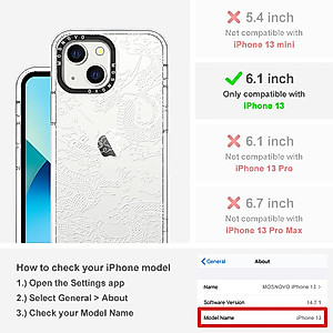 MOSNOVO Case for iPhone 13, [Buffertech 6.6ft Military-Grade Drop Protection] [Anti Peel Off Tech] Clear TPU Bumper Phone Case Cover Design - White Dragon