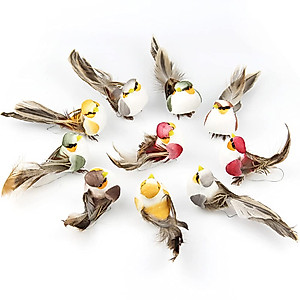 MAOMIA 12pcs Artificial Simulation Foam Bird Mini Feather Birds Ornaments DIY Craft for Home Garden Wedding Decoration Party Accessories(4.72inch)