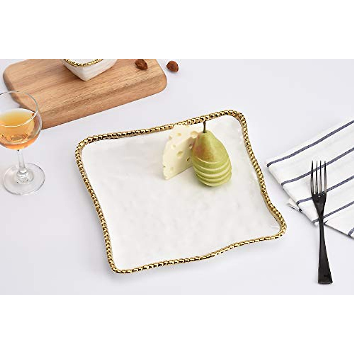 Pampa Bay Golden Salerno Porcelain Square Serving Platter