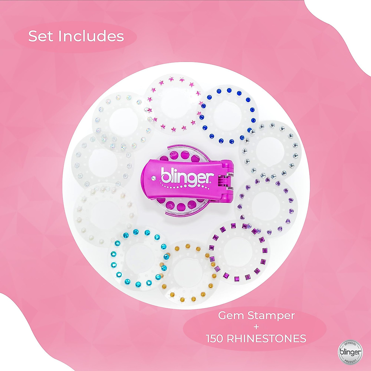 Blinger Ultimate Set, Glam Collection, Comes with Glam Styling Tool & 225 Gems - Load, Click, Bling! Hair, Fashion, Anything! (Amazon Exclusive)