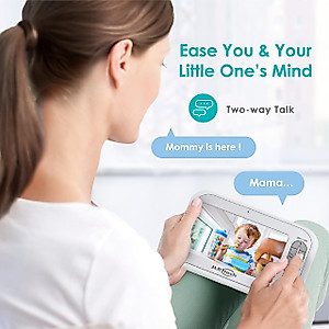 JLB7tech 5" Large Split Screen Video Baby Monitor with 2 Camera - Large Screen,Portable,Long Range,No WiFi,Auto Night Vision,Timer Setting,Lullabies,Power Saving Voice Activation,3000mAh Battery