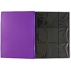 Monster Protectors 9 Pocket Trading Card Binder - Matte Purple Album, Anti-Theft & Anti-Drop TCG Protection w Side Loading Pockets, Double Sided, Holds 360 Cards, Sports, Gaming, Kpop, Christmas Gift