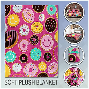 Infinity Republic - Happy Donuts Super Plush Blanket - Perfect for Gifts, Kids, Teens, etc!