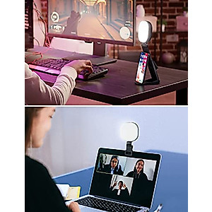 viozon Glow LED Streaming Light, Rechargeable Portable, Video Conference Light, Angle&Brightness&Color Temp Adjustable, 3000k-7200k,CRI≥90, Suitable for Monitor, Laptop, Zoom,Broadcast,Vlog