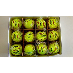 WILSON Sporting Goods High School and Adult Fast Pitch 12" Balls, Polycore, Optic Yellow (1 Dozen), SS-SMS-1003072