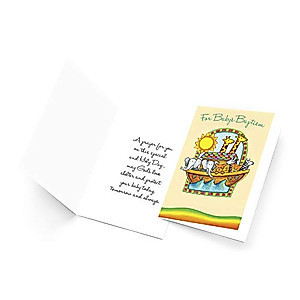 Religious Baby Baptism Greeting Card, Made in America, Eco-Friendly (Animals)