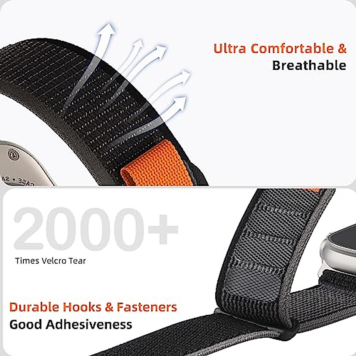 Rubinom Trail Loop Compatible with Apple Watch Ultra Band 49mm 45mm 44mm 42mm 41mm 40mm 38mm Men Women, Soft Braided Weave Nylon Sport Wristbands for iWatch Ultra 2 Series 9 8 7 6 5 4 3 2 1 SE