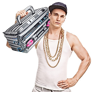 Inflatable Boom Box Beverage Cooler 80s Party Decorations Radio Blow up Birthday Drink Cooler for 90s Theme Retro Party Hip Hop Costume Accessory Party Supplies (1 Piece)