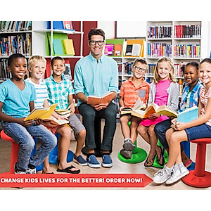 Studico ActiveChairs Kids Wobble Stool, Flexible Seating for Preschool & Elementary Classrooms, Improves Focus, Posture & ADHD/ADD, 14" Active Desk Chairs, Ages 3-7, Blue