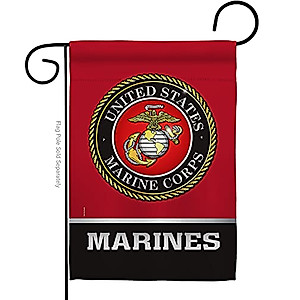 US MILITARY United State Garden Flag Armed Forces Marine Corps USMC Semper Fi American Military Veteran Retire Official House Decoration Banner Small Yard Gift Double-Sided, Made in USA