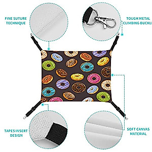 Cartoon Donut Pet Hammock Bed Guinea Pig Cage Hammock Small Animal Hanging Bed for Ferret, Chinchilla, Puppy and Other Small Animals