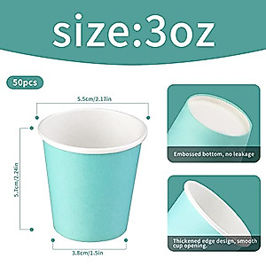 50 Pack 3oz Paper Cups, Bathroom Cups Disposable,Moushwash Cups Small Snack Cups for Water, Juice,Candy Ideal for Party Bathroom and Office