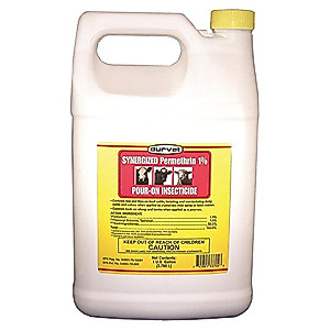 Durvet Fly 003-3704 Synergized Permethrin 1% Pour-On Insecticide, 1 Gallon